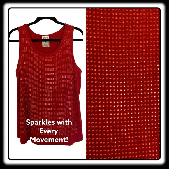 Vocal | Tops | Nwt Vocal Red Rhinestone Tank Size Medium Gorgeous And ...
